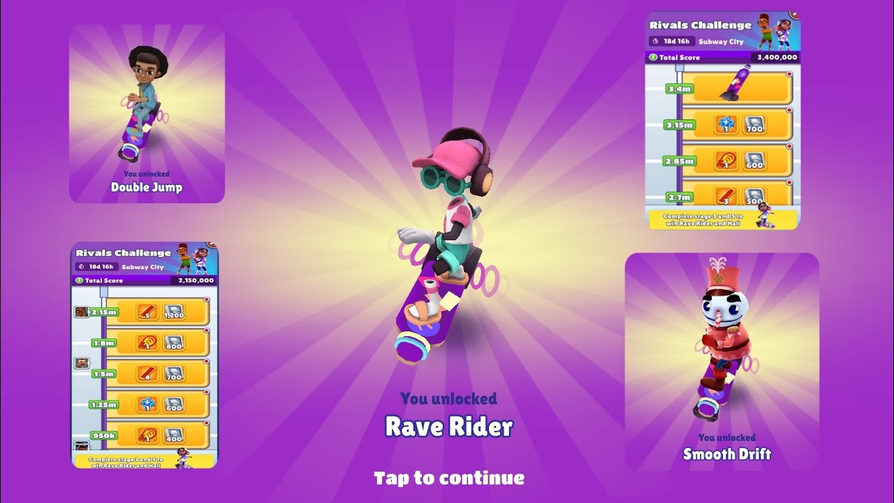 Season Challenge - Stage 3 to win Rave Rider in Subway Surfers World ...