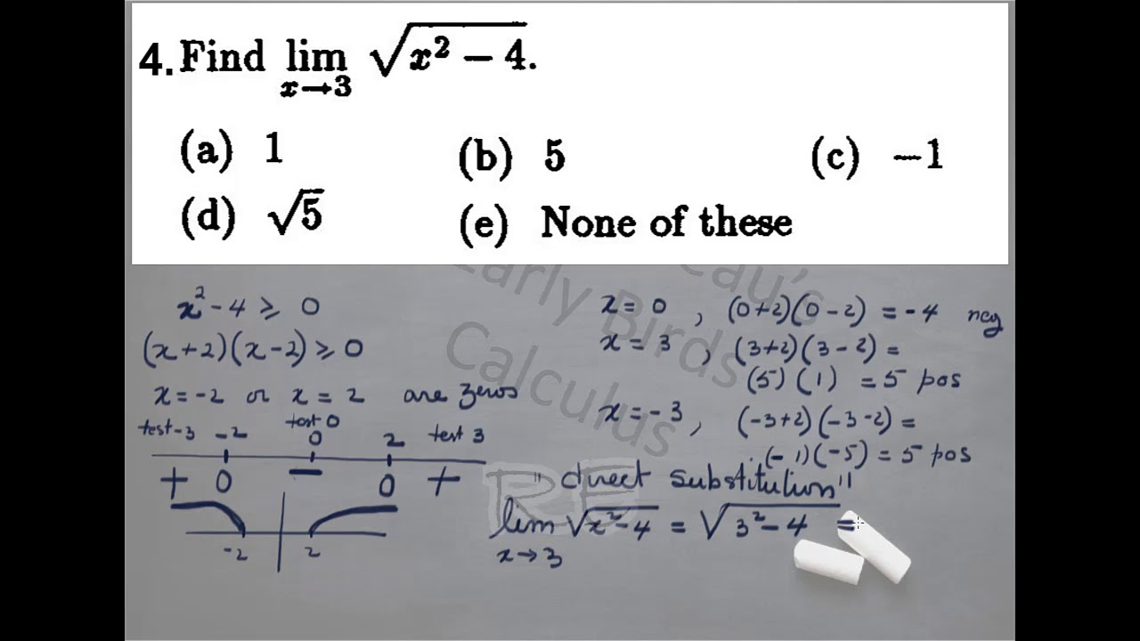 Calculus 1 Review for Test 2 Question 4 and 5 - YouTube