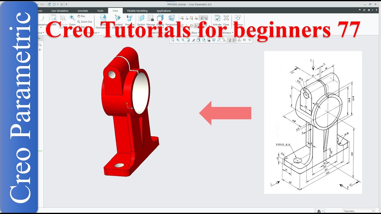 Creo parametric tutorials for beginners|creo|proE|tutorial-77 - YouTube