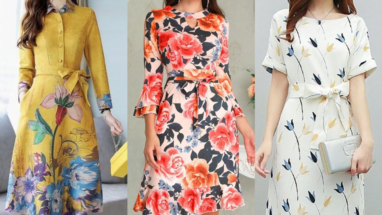gorgeous stunning floral prints multicolored women A Line dress/daily ...