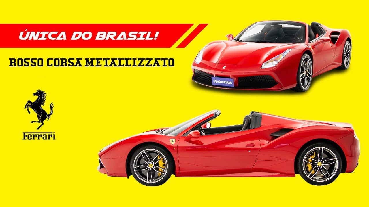 ÚNICA FERRARI 488 SPIDER NA COR ROSSO CORSA METALLIZZATO DO BRASIL ...