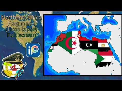 North Africa flag map !! (Time lapse) Full screen in I bis paint X Part ...