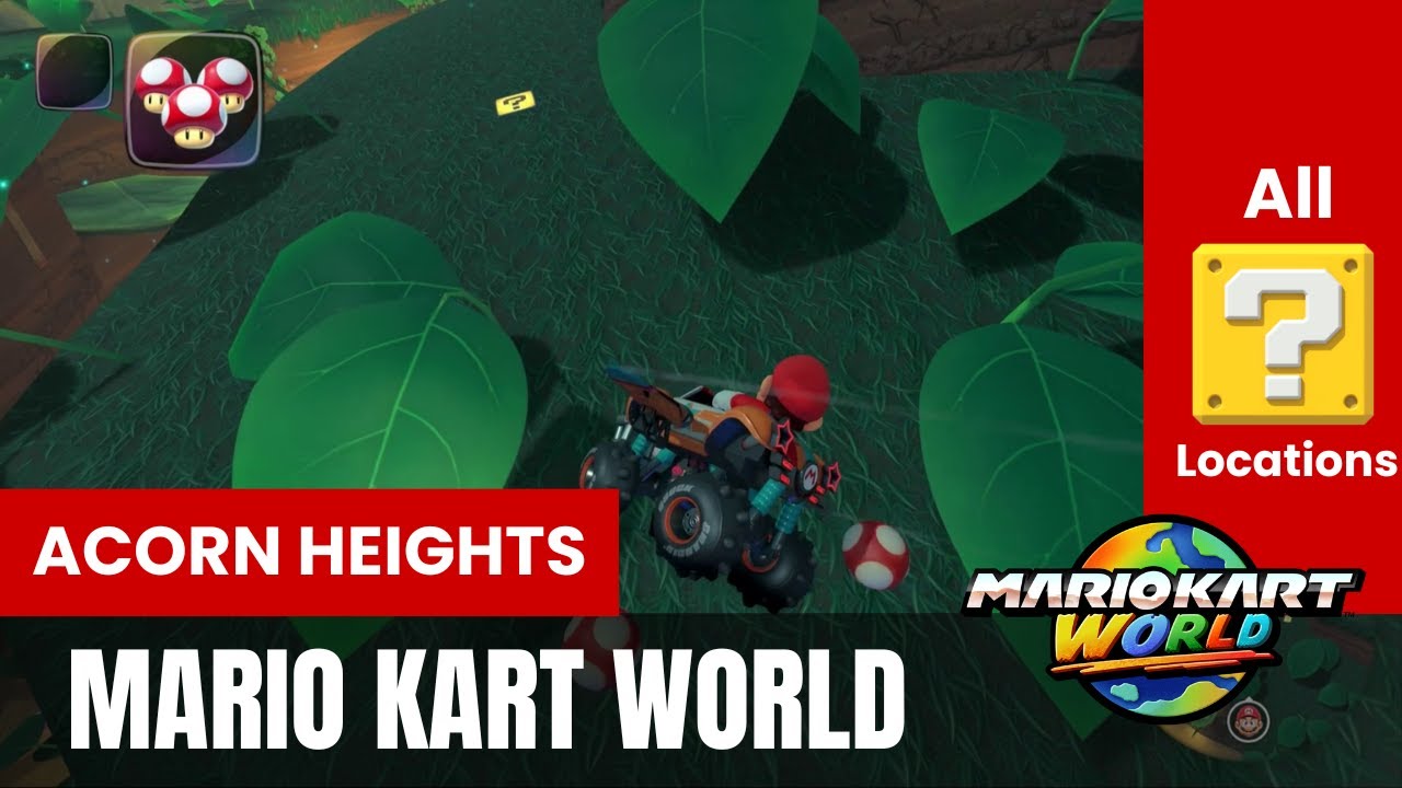 All ? Panels locations | Acorn Heights | Mario Kart World Guide - YouTube