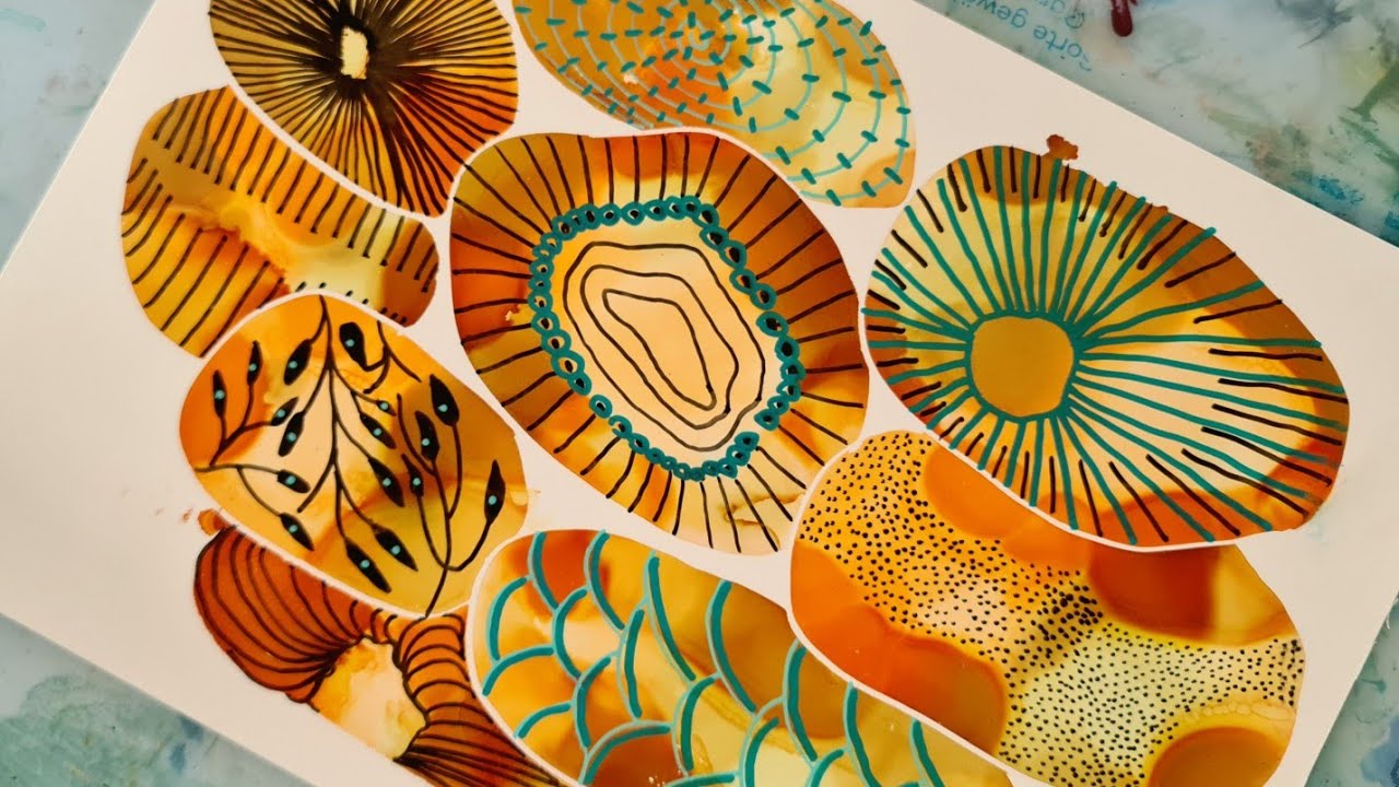 Abstract Painting with Alcohol Ink / Posca Pencil and Doodling [ 253 ...