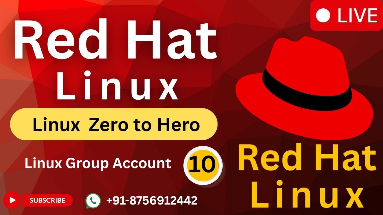 Red Hat Linux Class 10 | Group Account Explained | Free Live Training ...