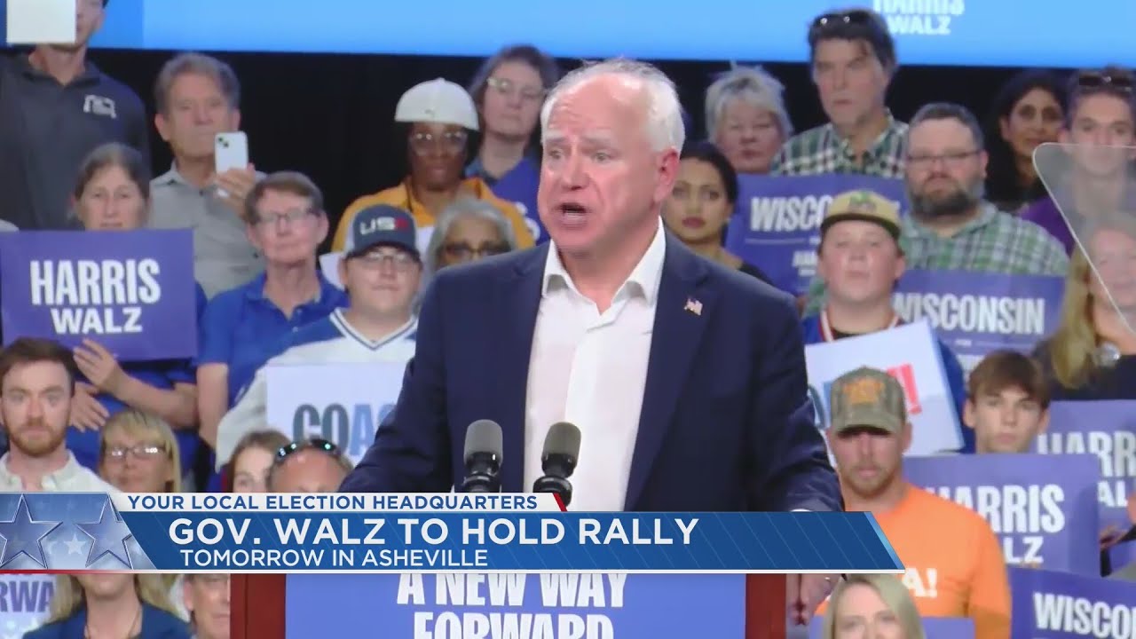 Gov. Tim Walz to hold rally in Asheville - YouTube