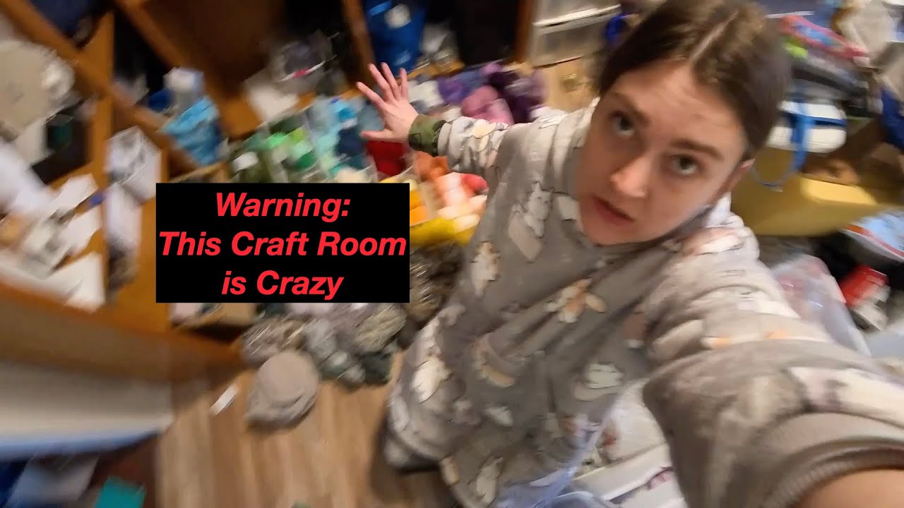 Cleaning My CRAZY Craft Room (part 1) - YouTube