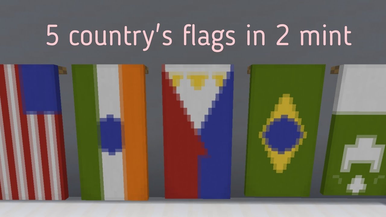 5 country flags in minecraft pocket/java/bedrock edition.#minecraft # ...