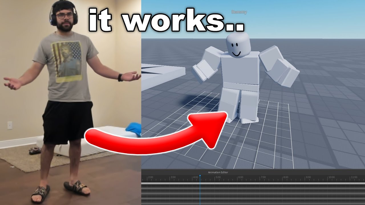 i used my body to animate in roblox.. - YouTube