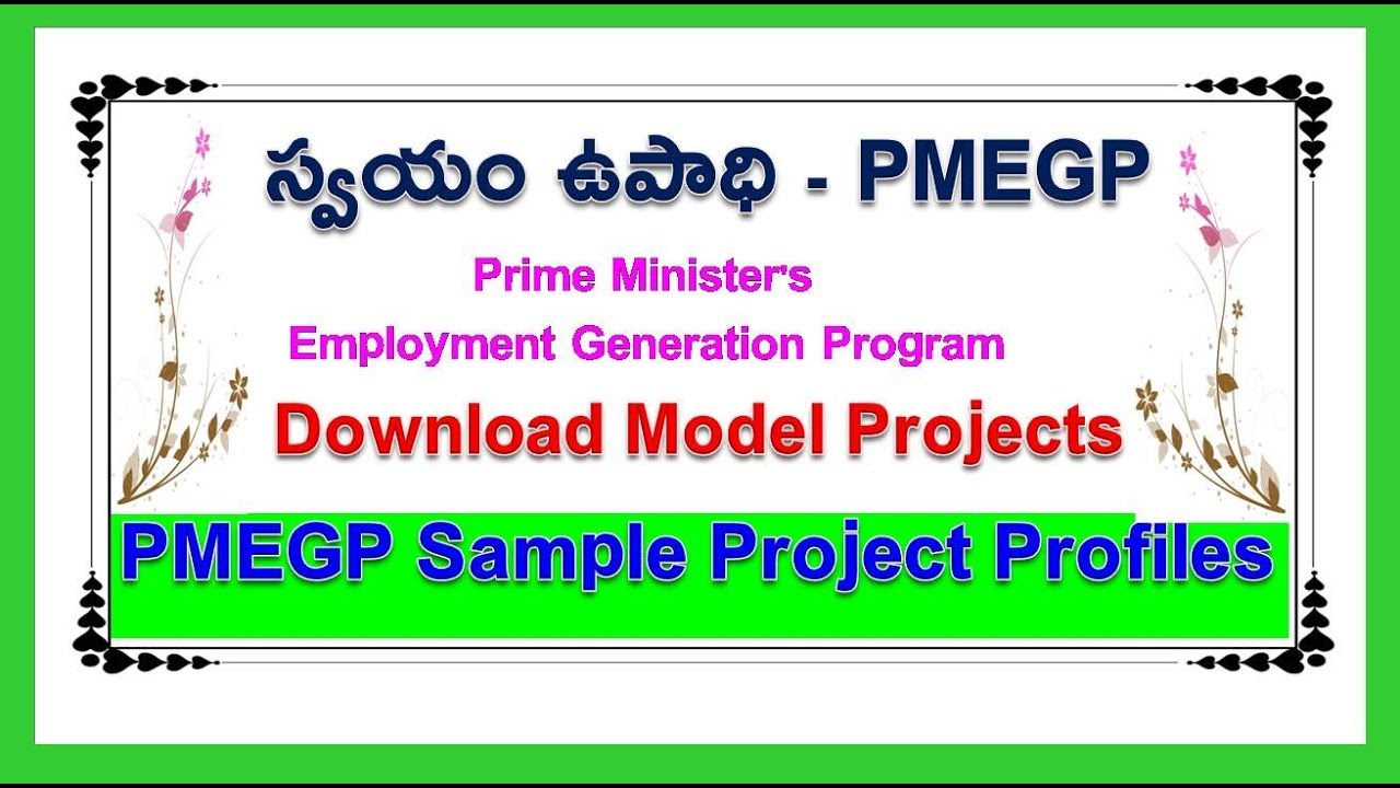 స్వయం ఉపాధి PMEGP Sample Project 2019 # ...