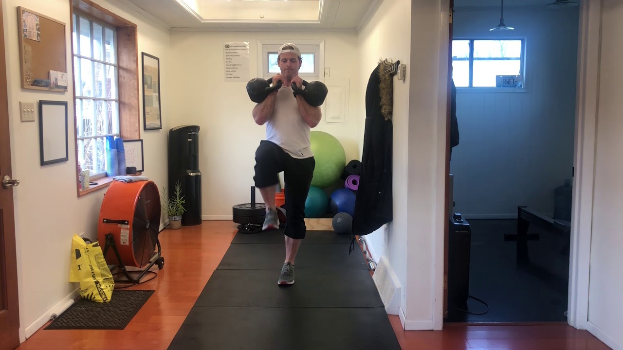 Kettlebell Racked Farmers Walk with High Knee - YouTube