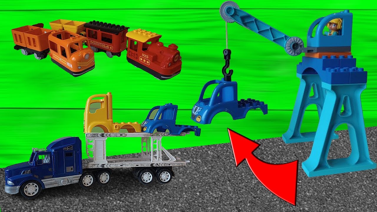 Train Video for Kids | Toy Truck Transporting Colorful Cars | Toy Train ...
