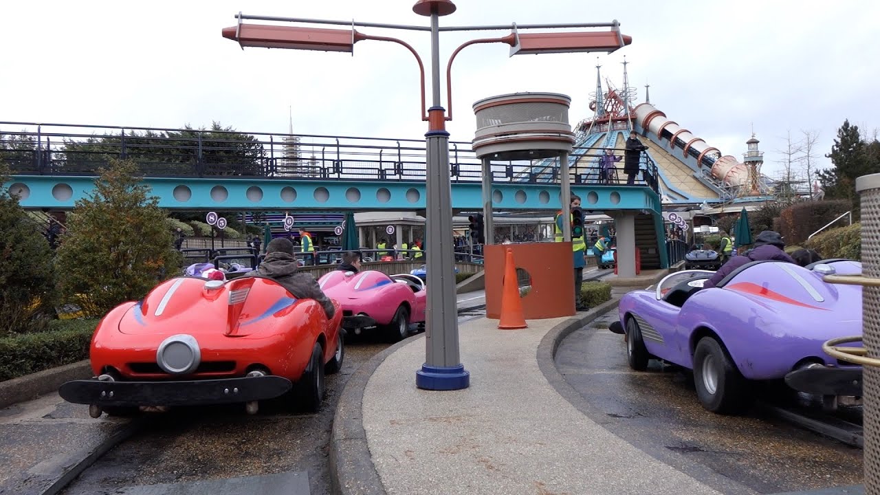 Autopia onride in Discoveryland at Disneyland Paris - YouTube