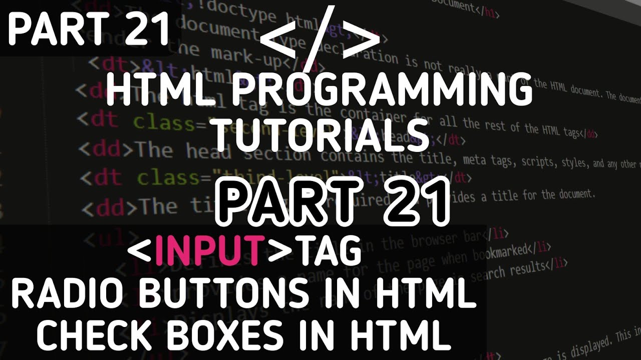 HTML coding Tutorials || Part 21 || Input tag || Radio buttons in HTML ...
