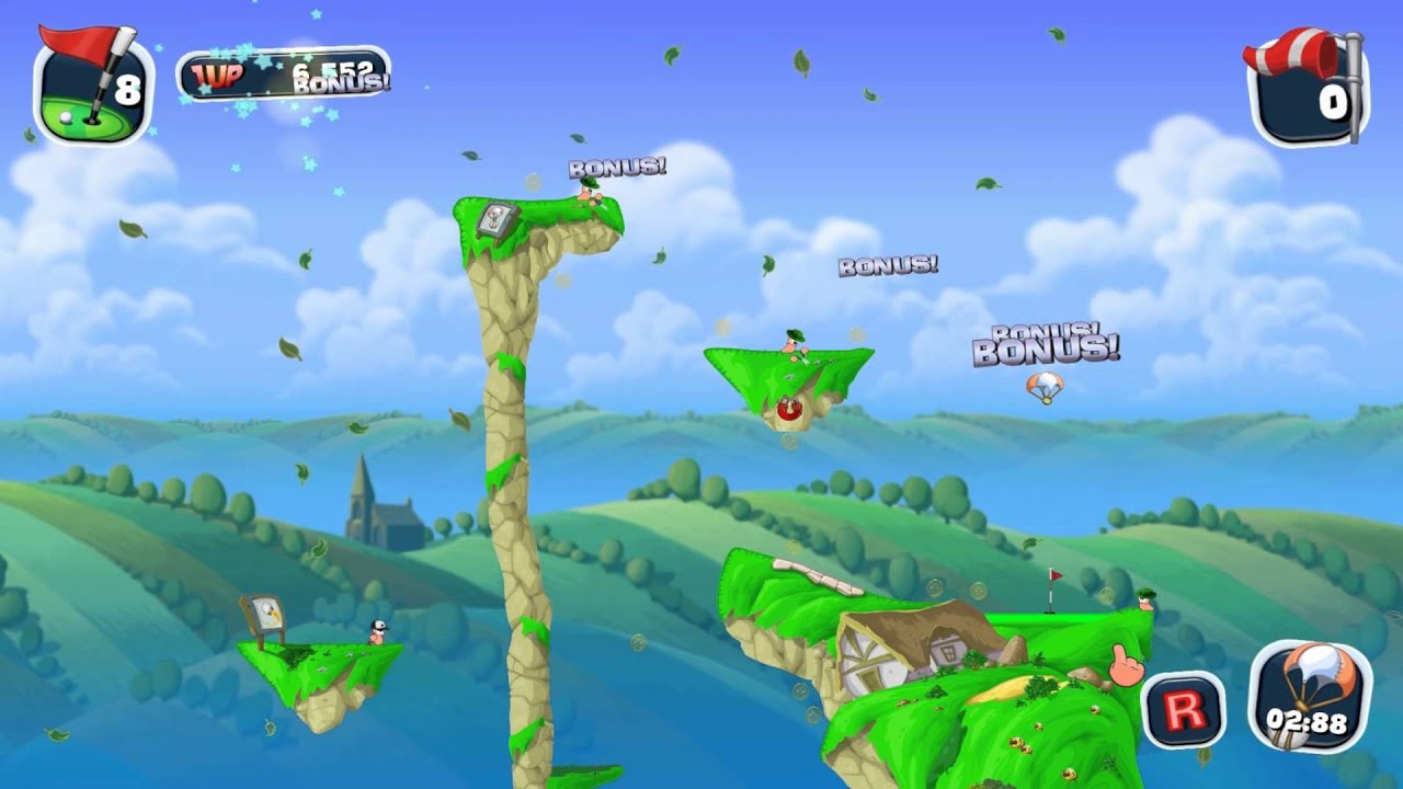 Worms Crazy Golf - [Britannia] All Hole-in-One shots - Walkthrough - YouTube