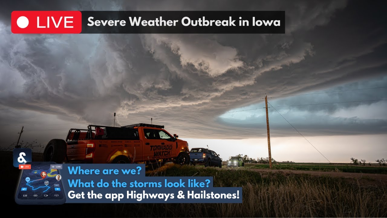 LIVE Storm Chasing 🔴 Severe Weather Outbreak in Iowa - YouTube