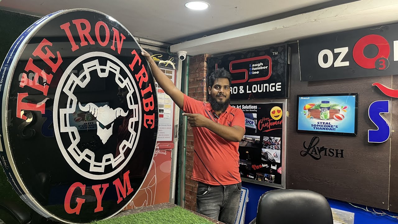 Gym LED LOGO || the iron tribe gym || #maazranchi #gym @Completeart ...