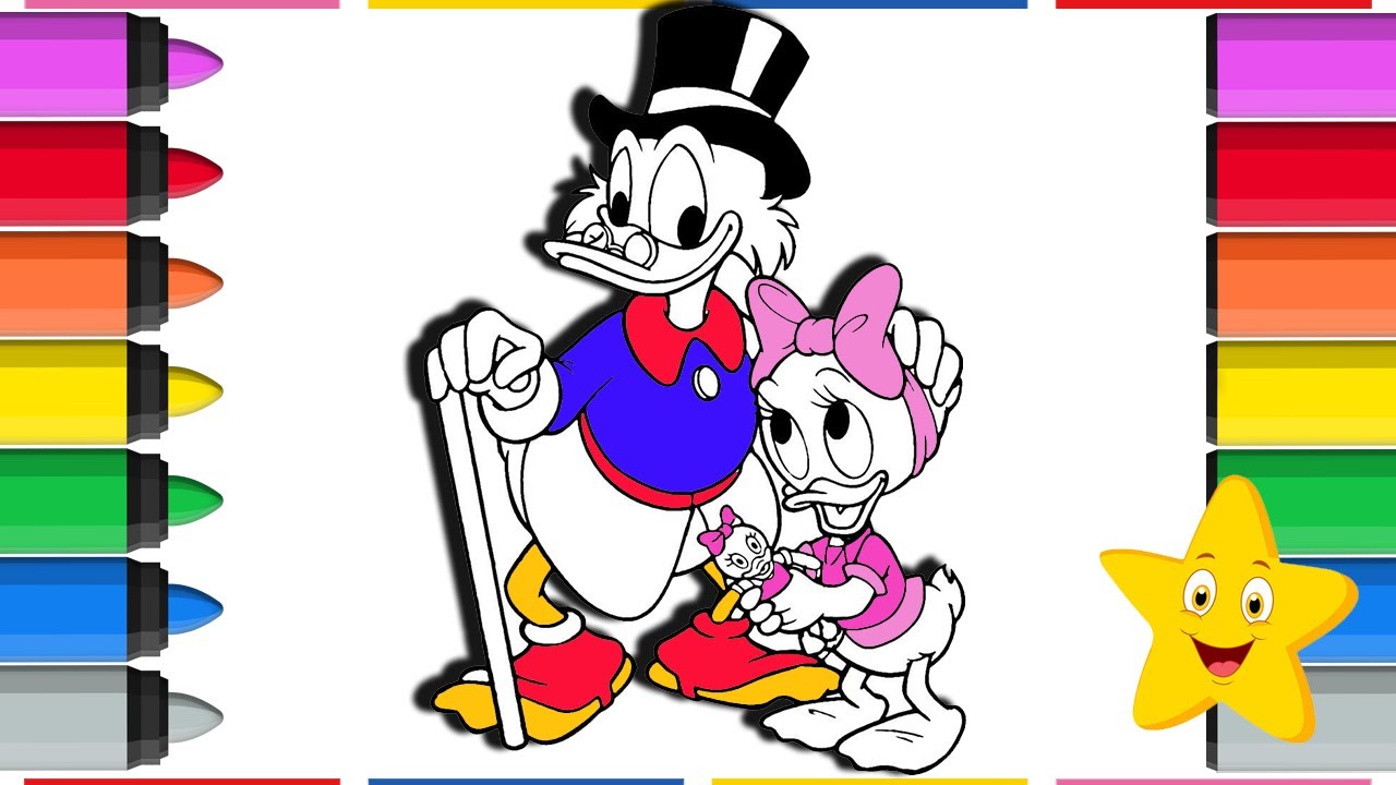 DISNEY COLORING PAGES! UNCLE SCROOGE AND WEBBY! 💰🕶 - YouTube