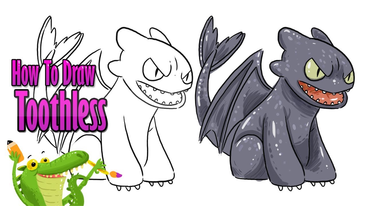 How To Draw and Coloring Angry Toothless easy step by step ~ for kids ...