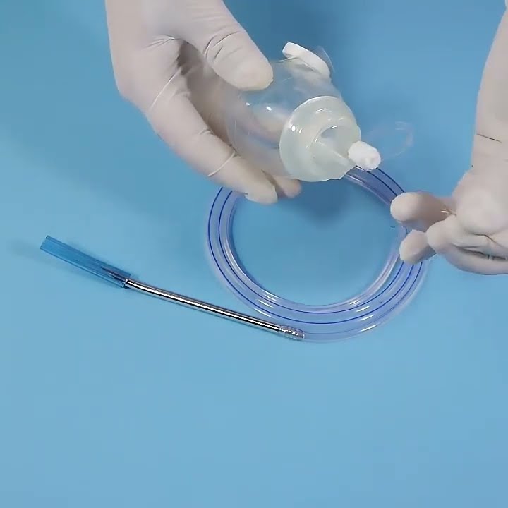 Negative pressure drainage cannula: guide needle + drainage tube ...
