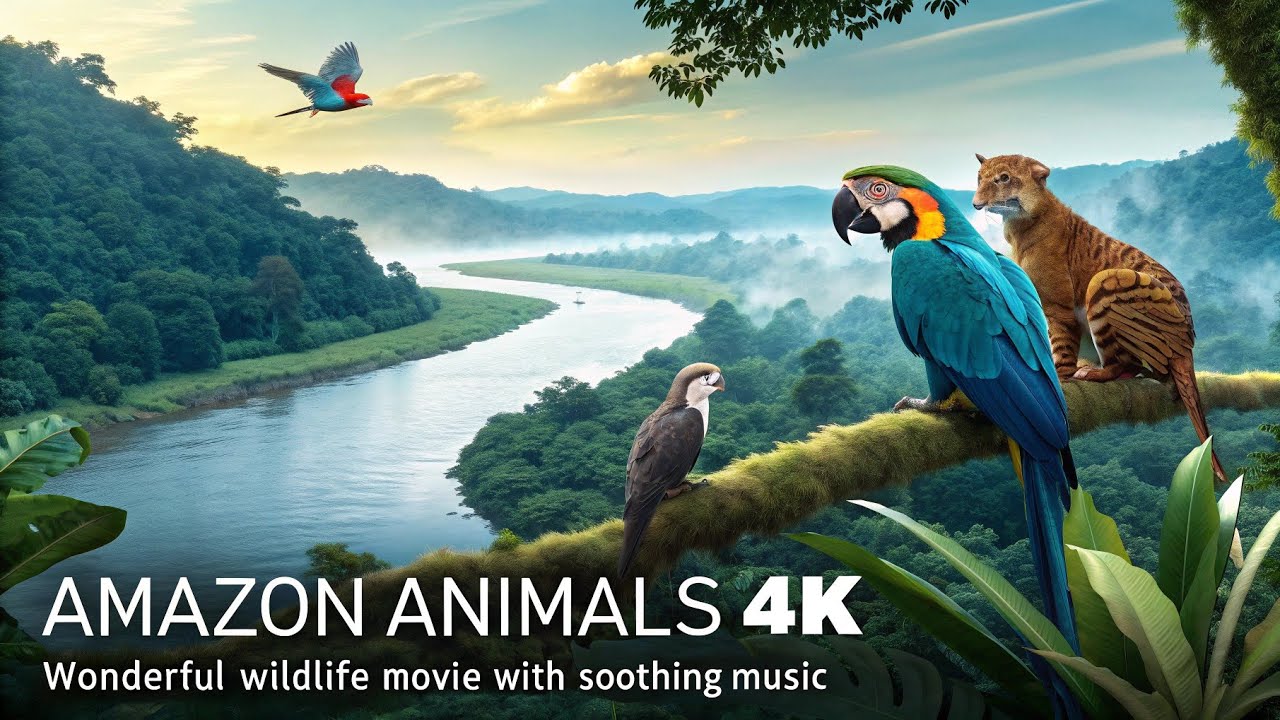 Amazon Animals 4K - Wonderful Wildlife Movie with Soothing Musi - YouTube