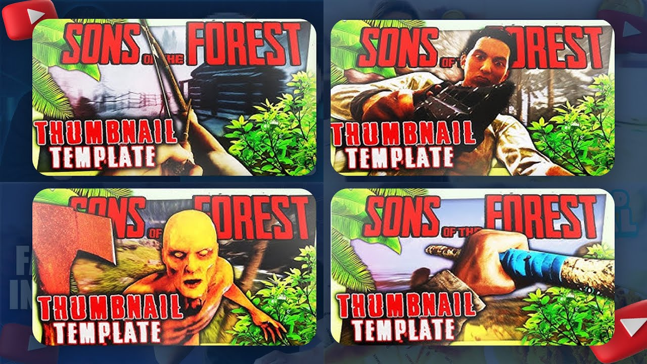 SONS OF THE FOREST THUMBNAIL TEMPLATE! PSD!! - YouTube