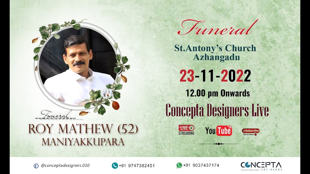 Roy Mathew (52) ,Maniyakkupara. - YouTube