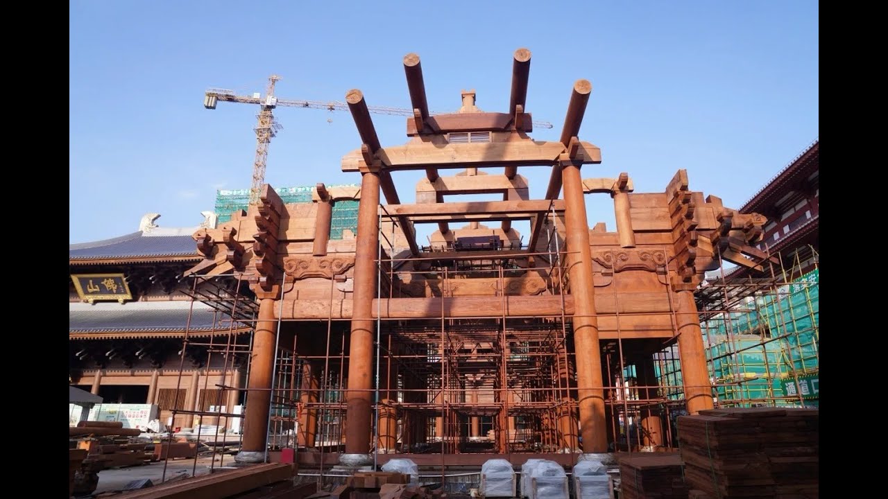 Mortise and tenon structure building courtyard, Chinese architecture ...