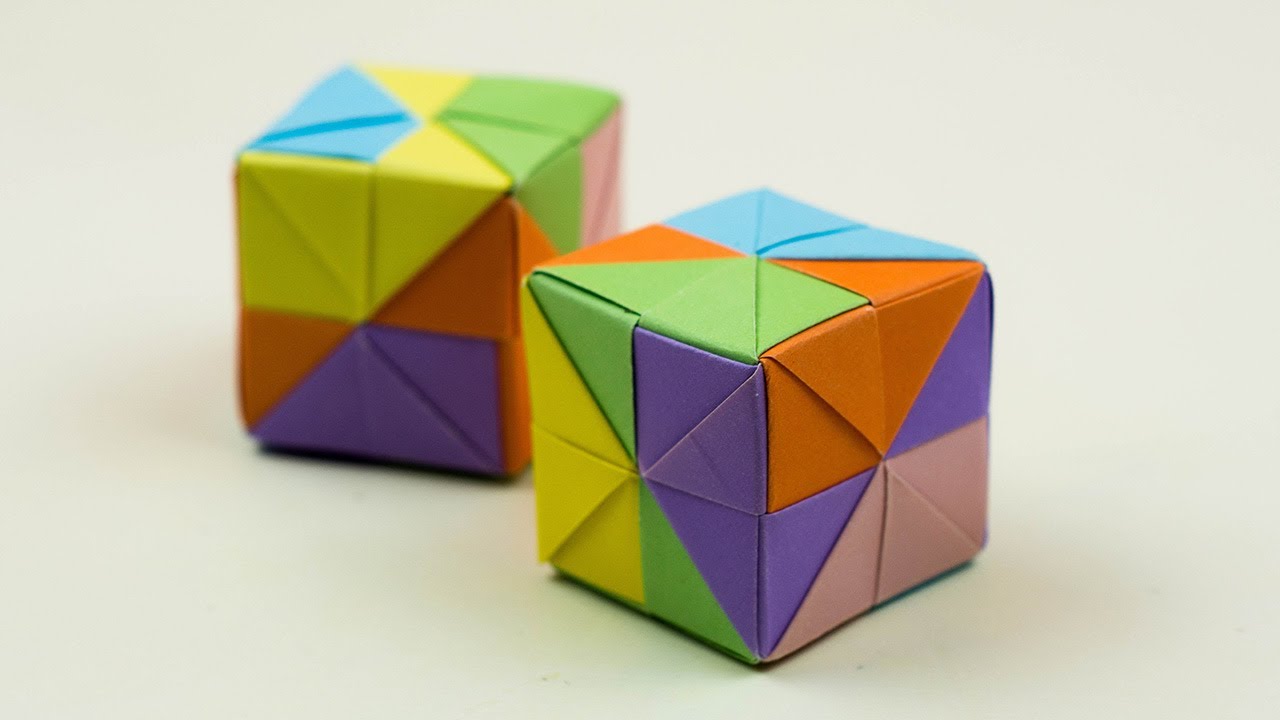 Origami 3D cube - Paper Craft - The Crafty Tube - DIY - YouTube