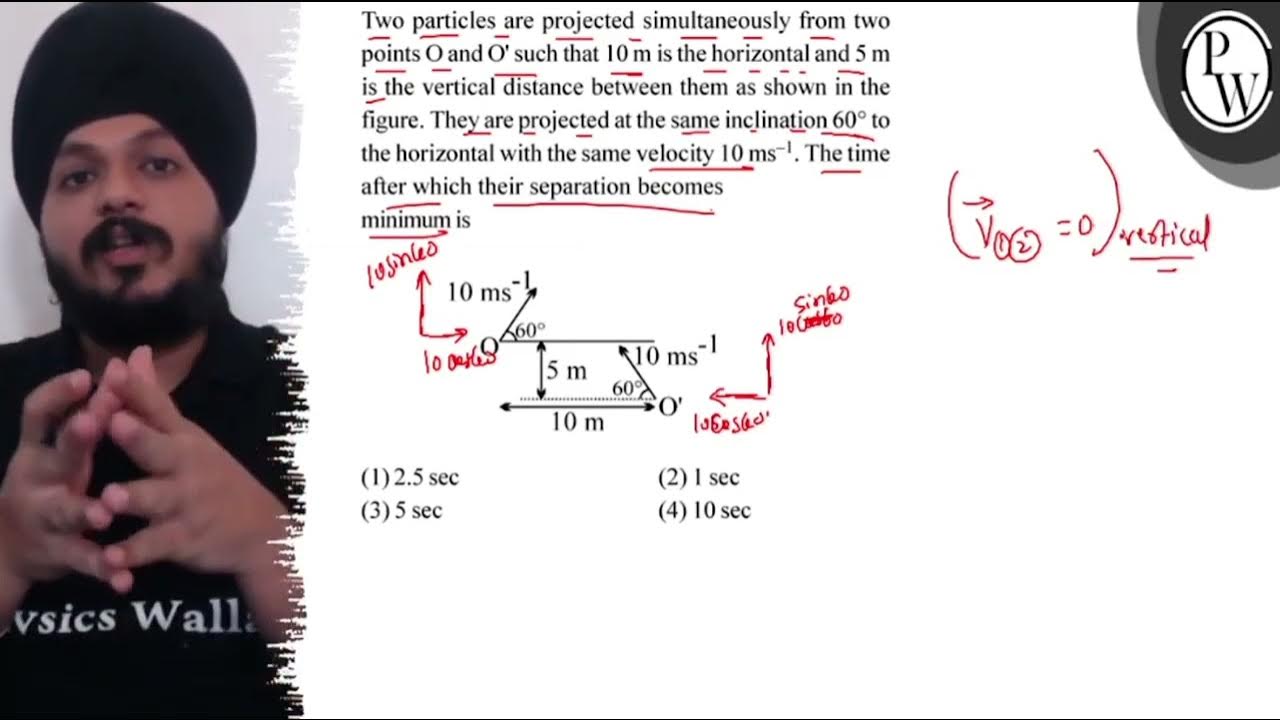 Two particles are projected simultaneously from two points \( \math... - YouTube