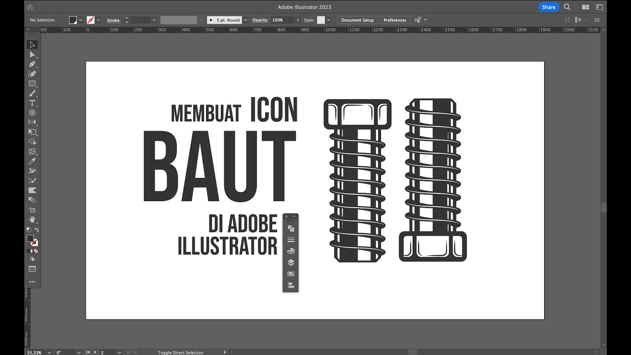 INI Cara Membuat Icon Baut Di Adobe Illustrator - YouTube