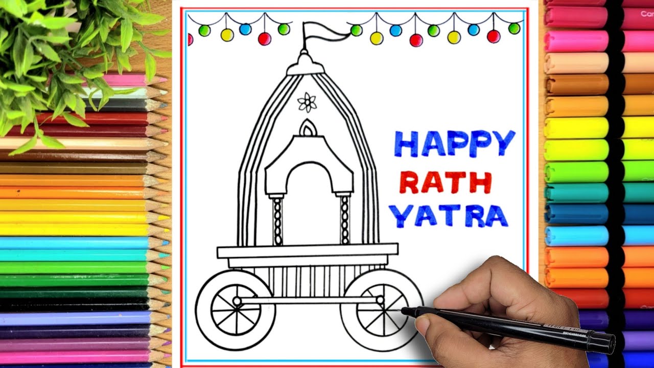 Rath Yatra Festival Drawing 2025|| How to draw jagannath Rathyatra ...