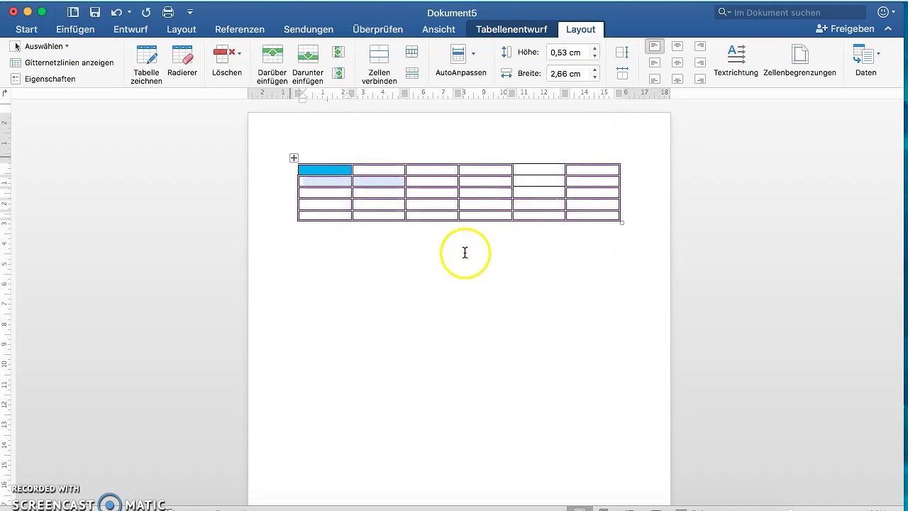 Tabelle in Word erstellen - YouTube