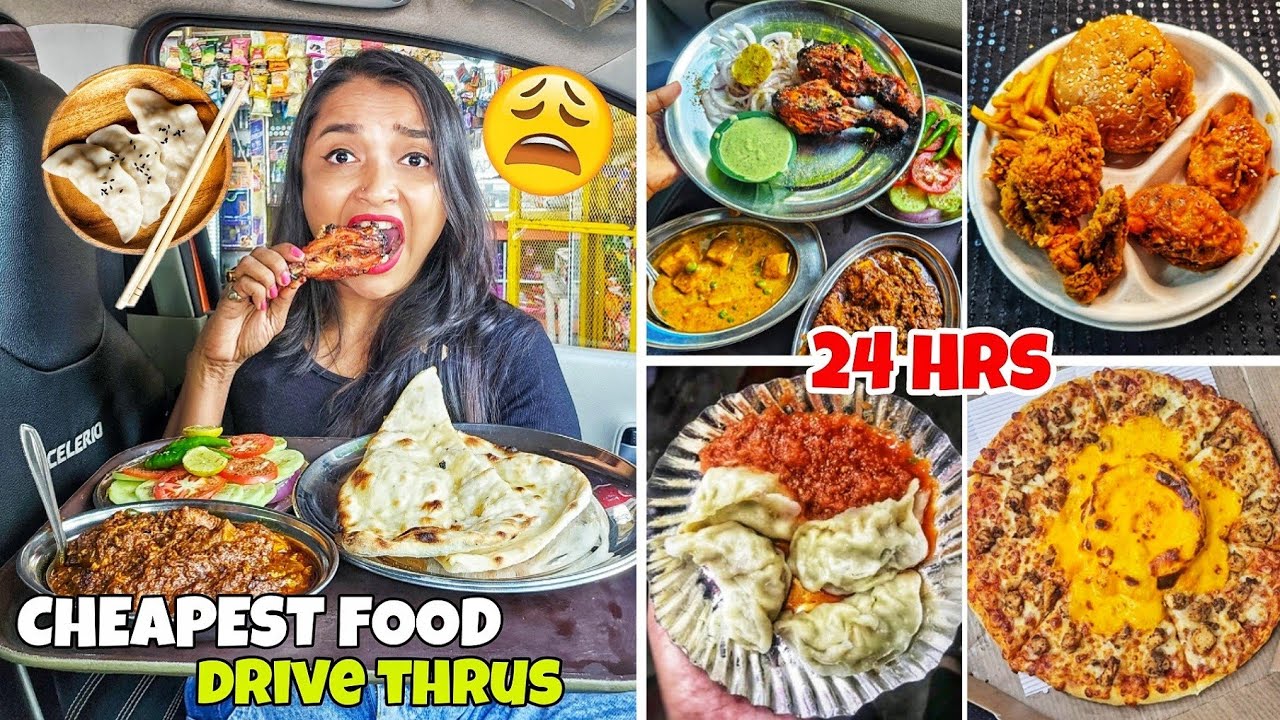 I ate in CHEAPEST FOOD Drive Thrus for 24 Hours Challenge - Drive ...
