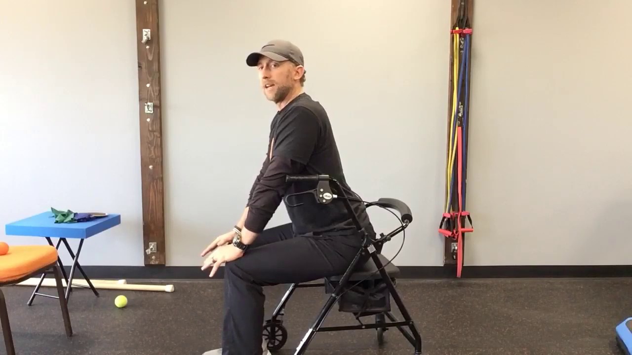 Exercise For MS (Core) - Chair Arm Touch - YouTube
