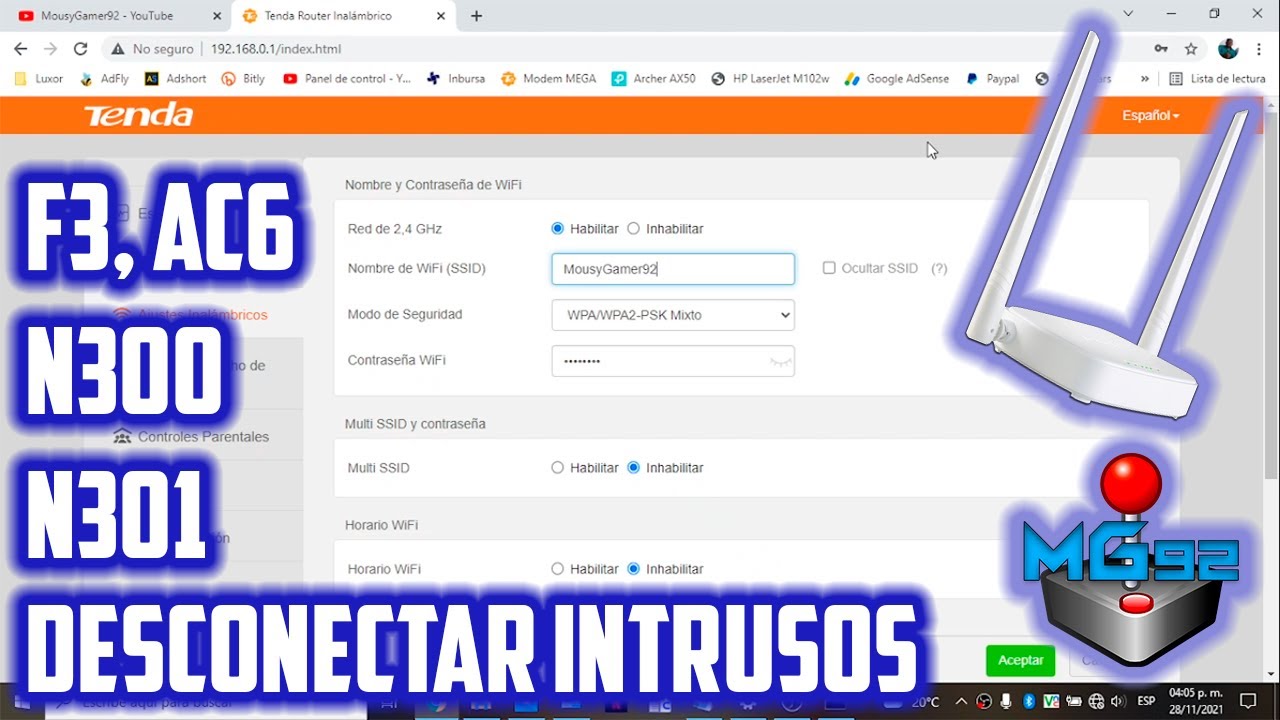 Como Cambiar La Contraseña Del WiFi Router Tenda N300 N301 F3 AC6 ...