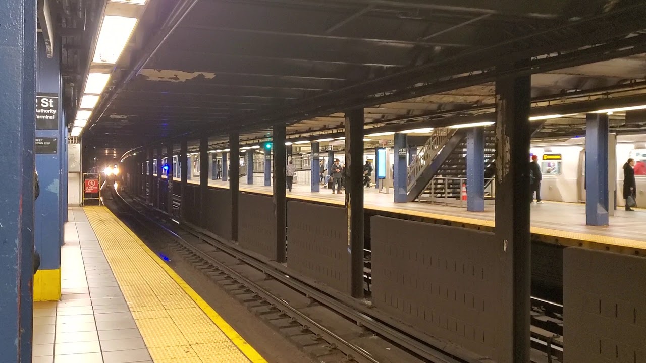 (A) train arrives 42 St PABT again - YouTube