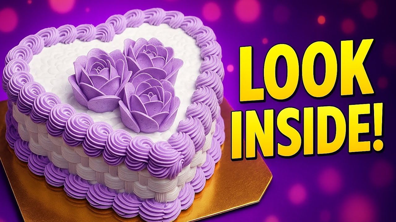 Romantic Heart Cake Decorating Ideas 💜 | Beautiful Couple Cake Design ...