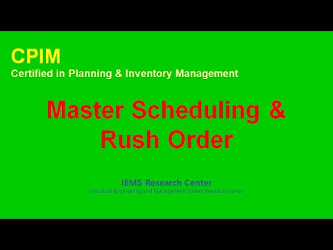 Master scheduling & rush order - YouTube