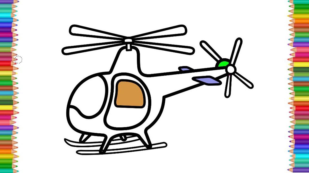 How to Draw a Helicopter Toy For kids | coloring Pages For kids - YouTube