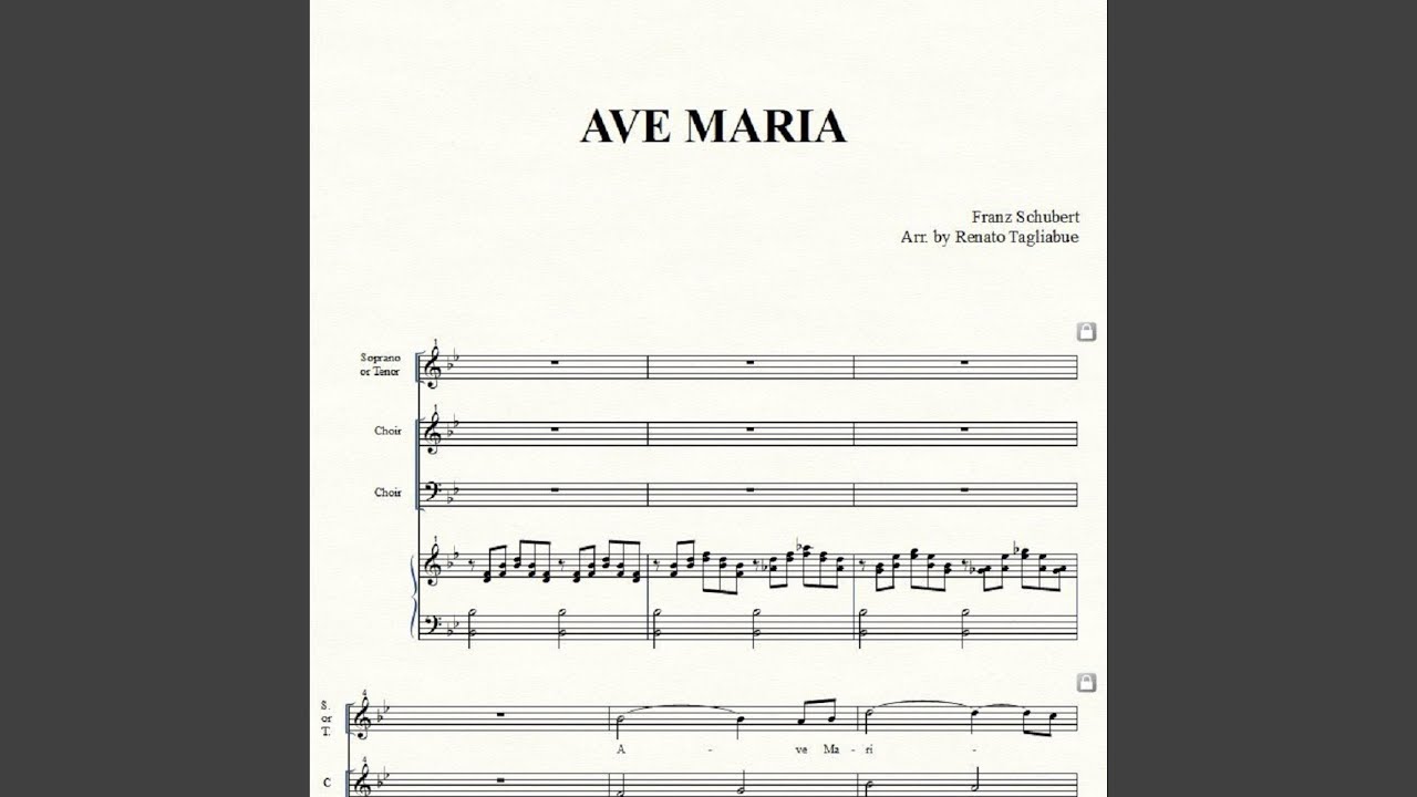 AVE MARIA by SCHUBERT. English lirycs. For Sopr. or Tenor and (ad lib ...