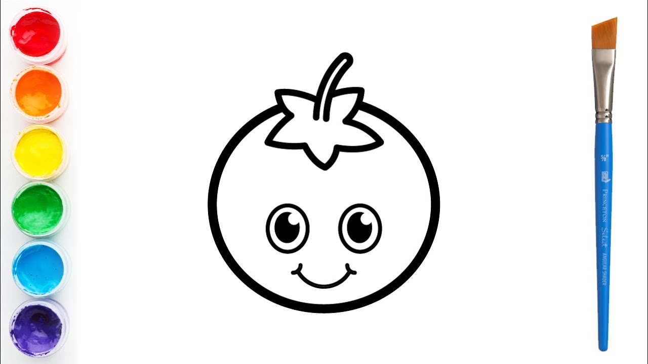 Tomato 🍅 Drawing,Painting and Coloring for kids and toddlers | Draw ...