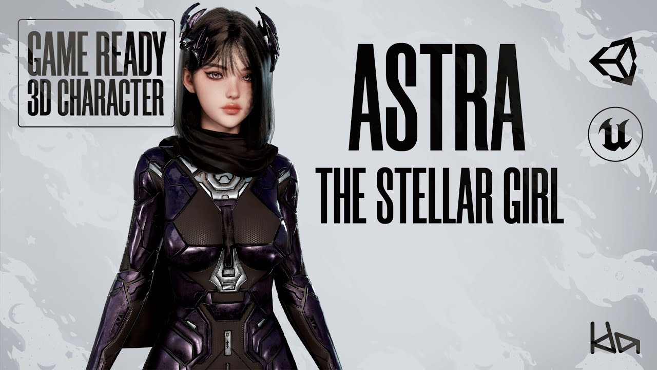 PREVIEW - GAME-READY 3D Character - Stellar Girl Astra - YouTube