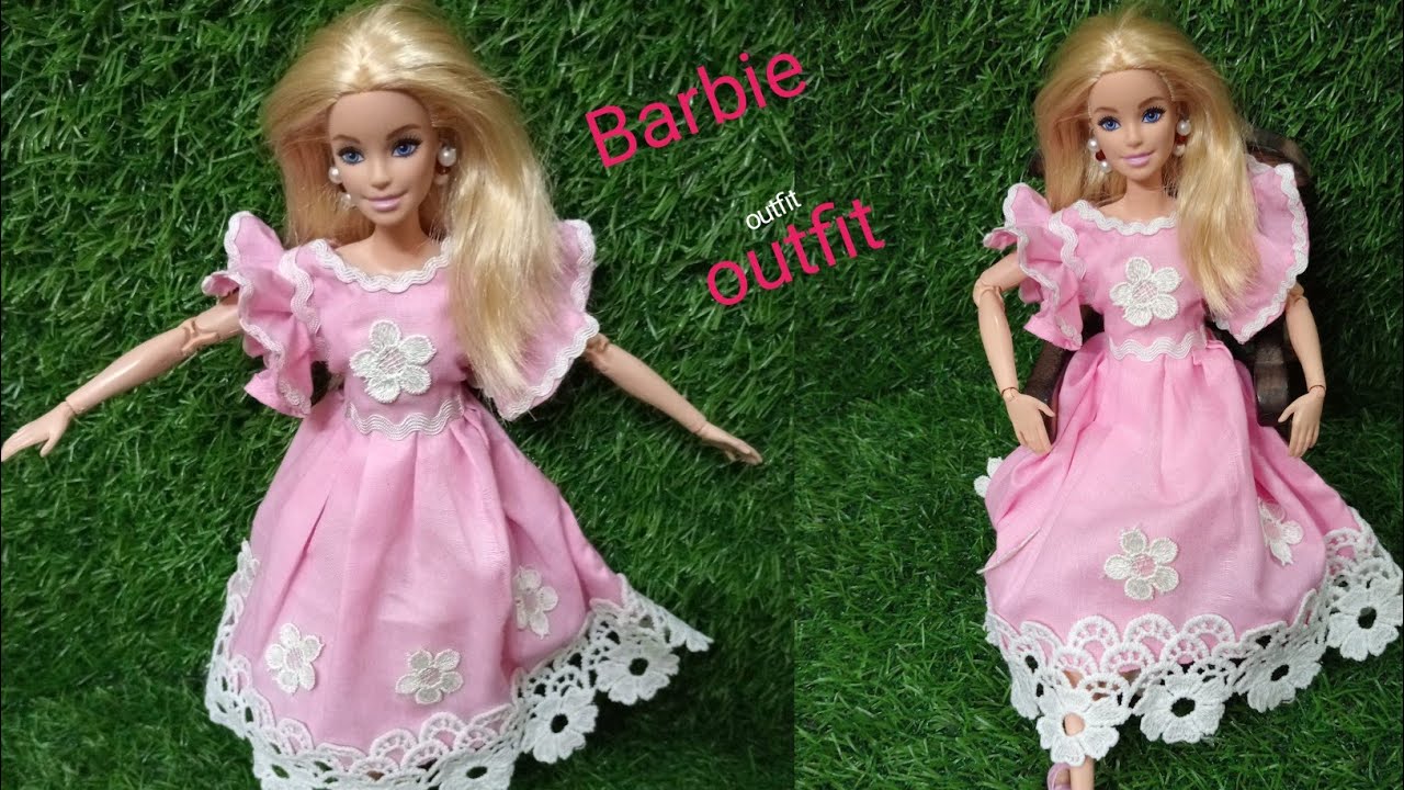 Barbie doll designer frock - YouTube