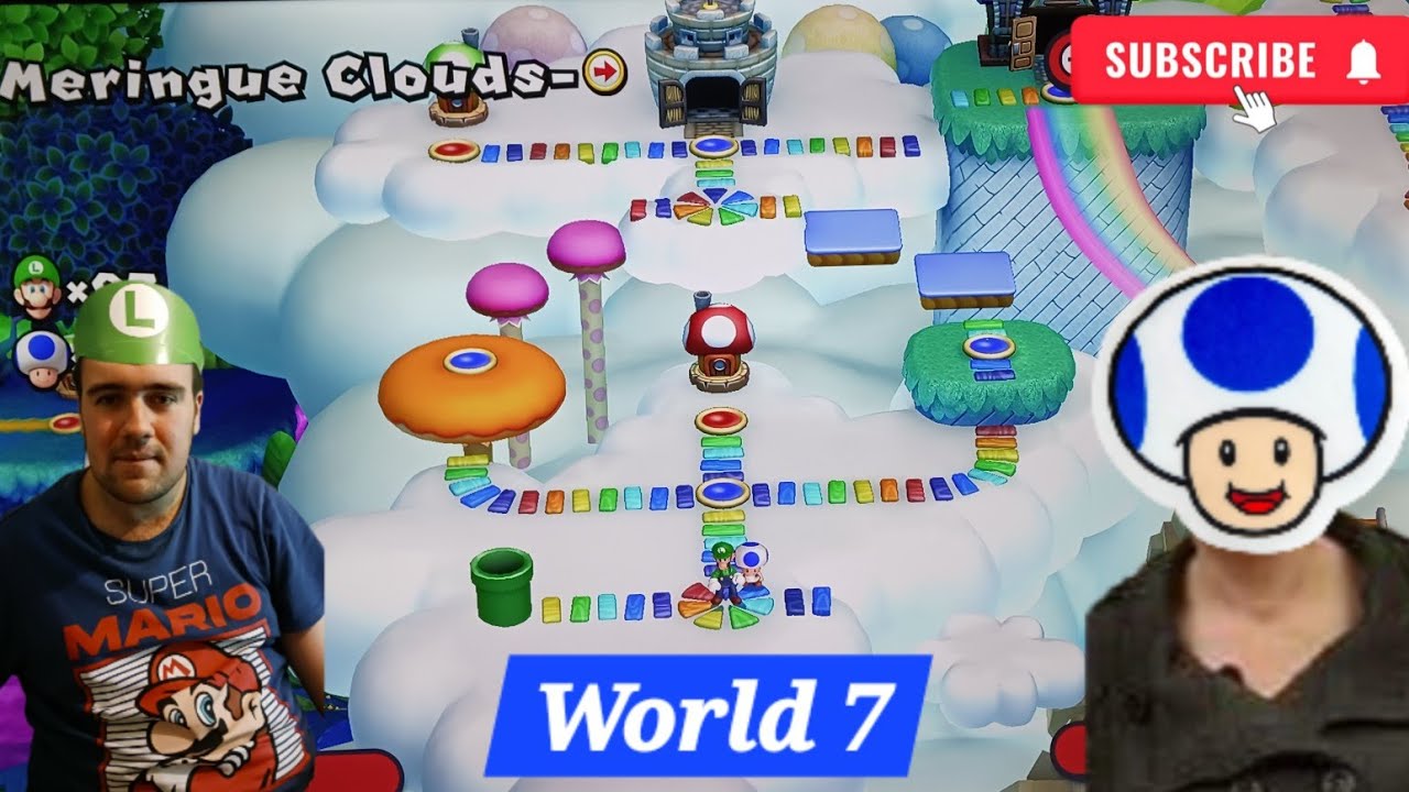 World 7 Meringue Clouds New Super Mario Bros U Deluxe! Gamplay - YouTube