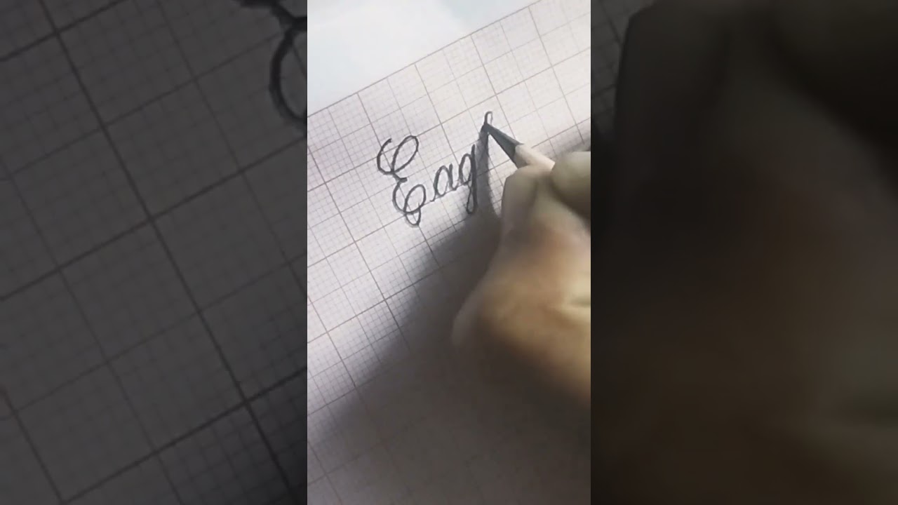 Eagle / word in cursive writing / fine art tutorial - YouTube