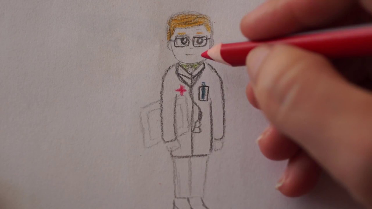 👨🏽 Arzt zeichnen - How to draw a doctor - рисуем доктора - YouTube