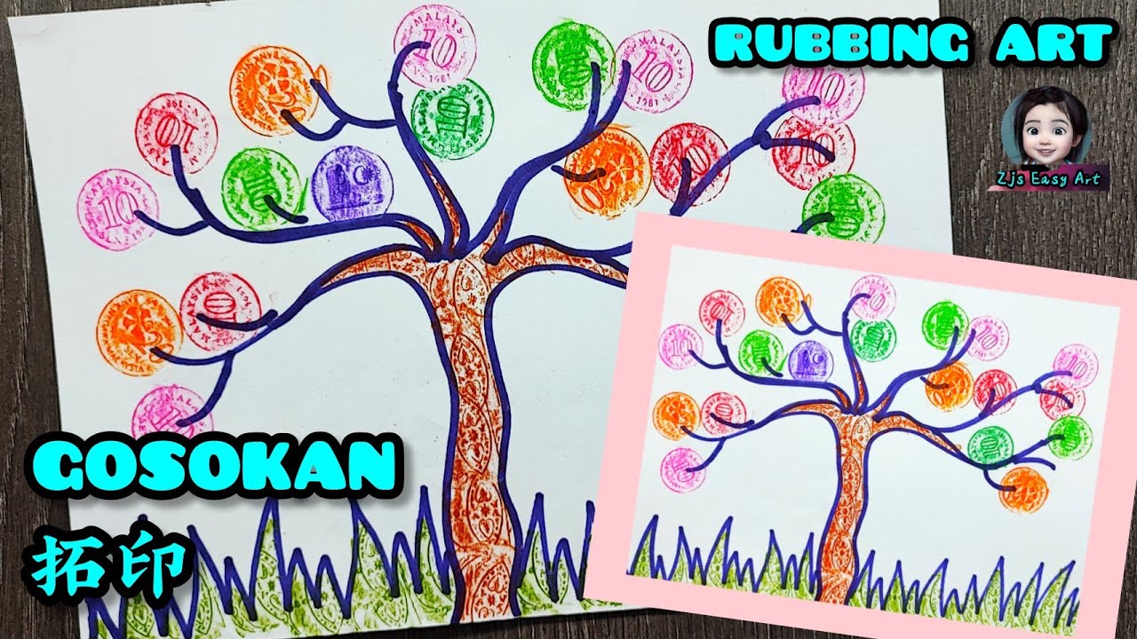 Gosokan Duit Syiling ：Pokok 硬币拓印画 : 树 Coin Rubbing Art ：tree Catch Up ...