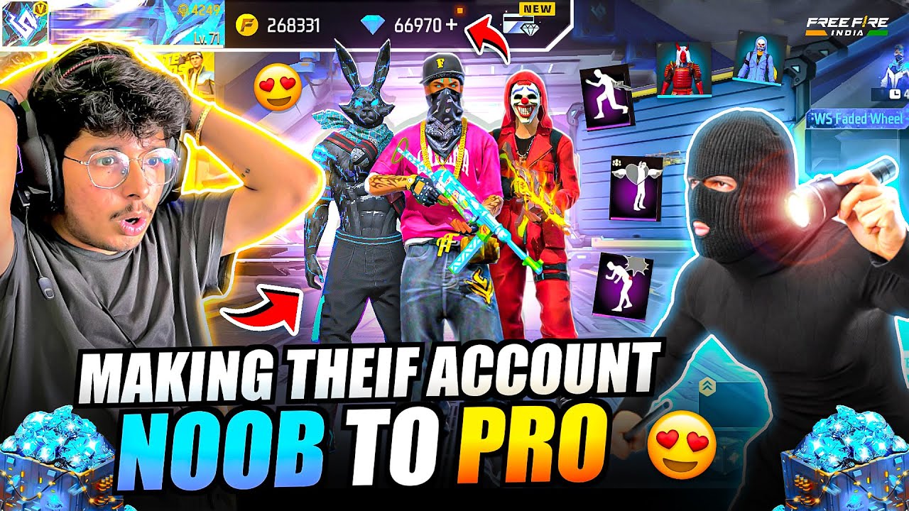 Free Fire Thief Came To My House And Asked Me To Make His NOOB Id PRO😭 RIP Diamond -Garena ...