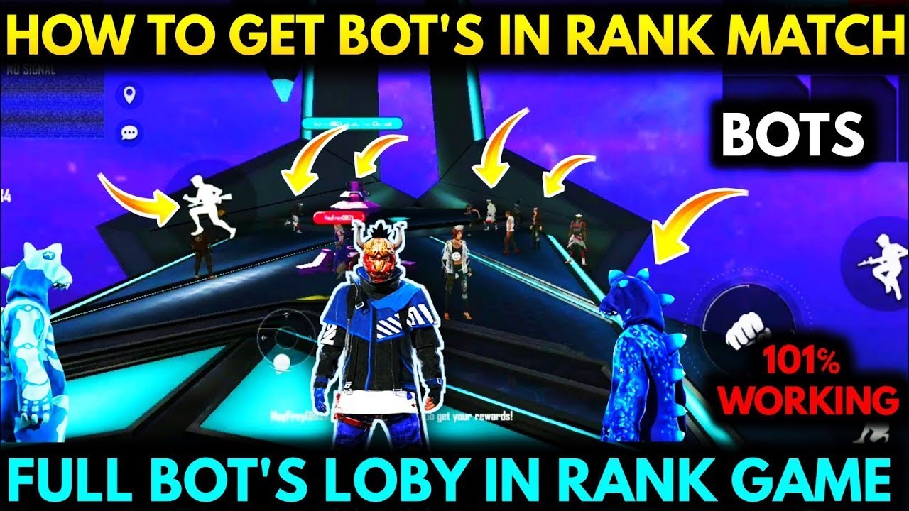 HOW TO GET BOTS IN EVERY RANK MATCH FREE FIRE || FREE FIRE ME BOTS LOBY ...